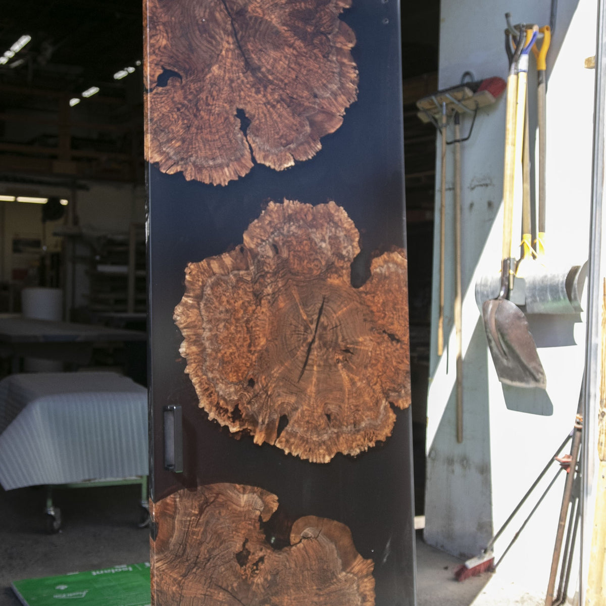 Claro Walnut Burl Barn Door – Black Forest Wood Co.