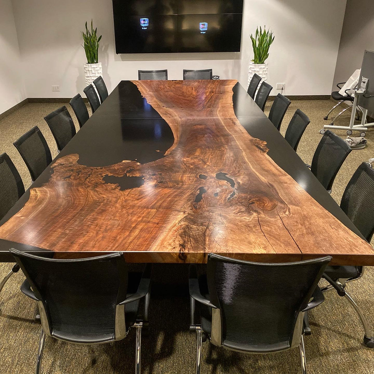 Claro Walnut Conference Table – Black Forest Wood Co.