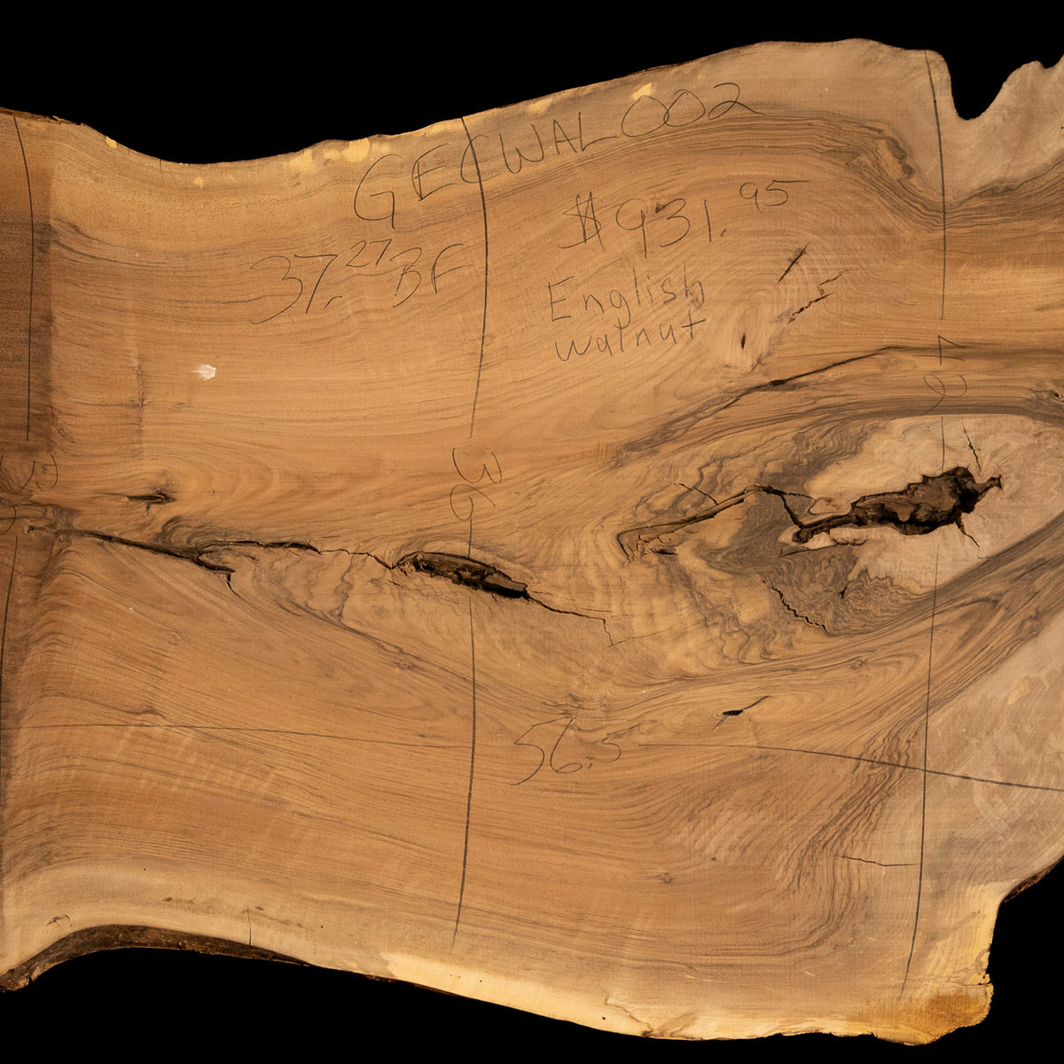 Grafted English-Claro Walnut Live Edge #002 – Black Forest Wood Co.