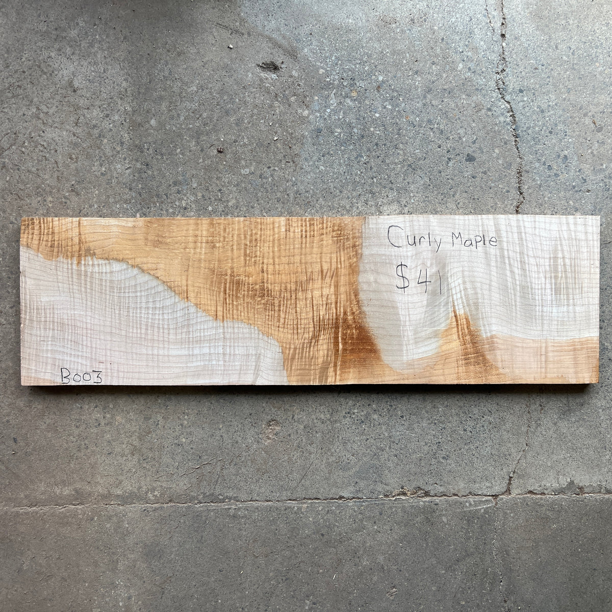Curly Maple 30”x8.75”x0.75” – Black Forest Wood Co.