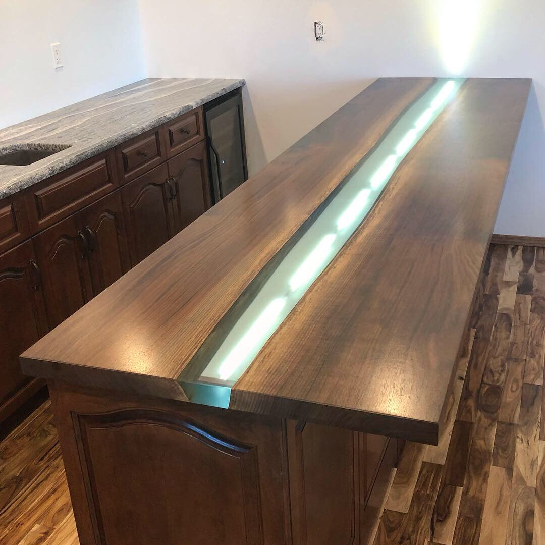 Black Walnut Countertop with LEDs – Black Forest Wood Co.