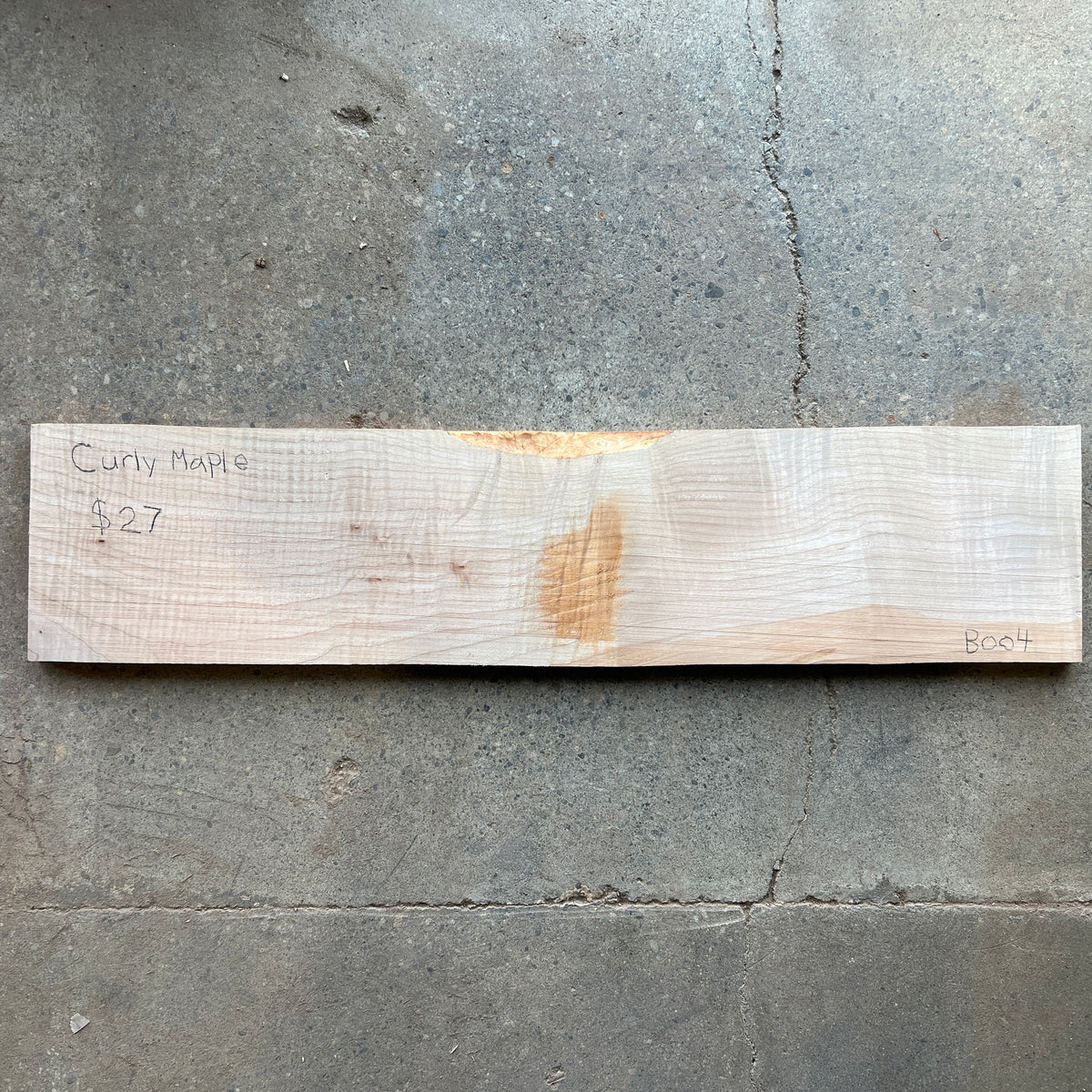 Curly Maple 30”x6.5”x0.5” – Black Forest Wood Co.