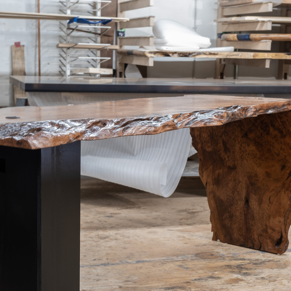 Redwood Burl Communal Table – Black Forest Wood Co.