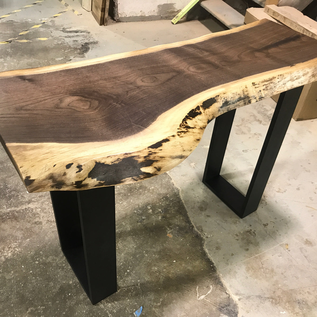 Live Edge Black Walnut Console Table – Black Forest Wood Co.