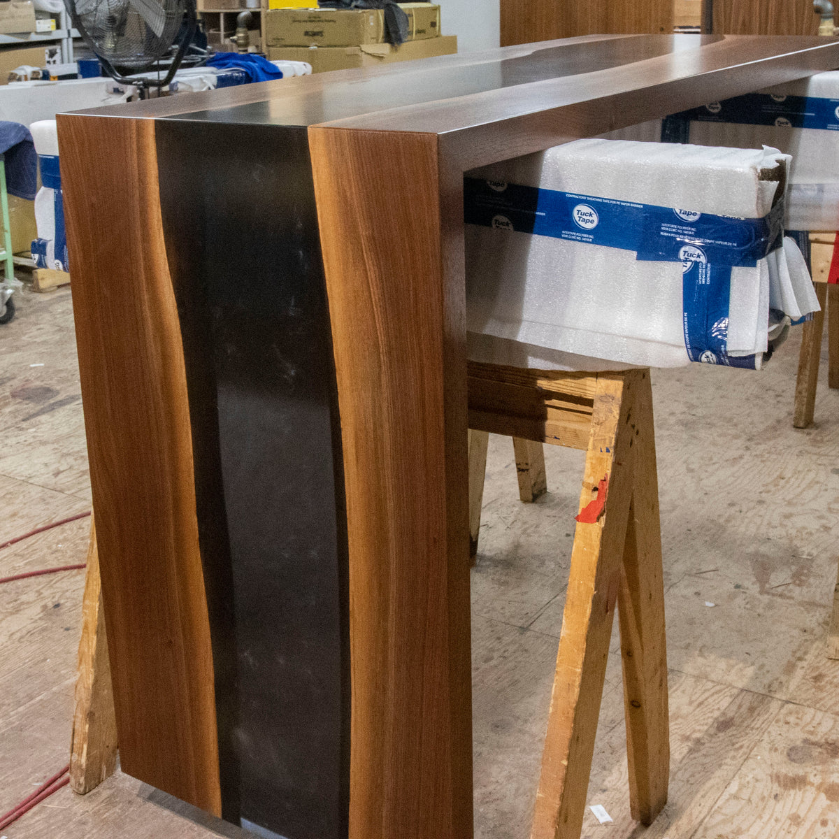 Black Walnut Waterfall Bar Top – Black Forest Wood Co.