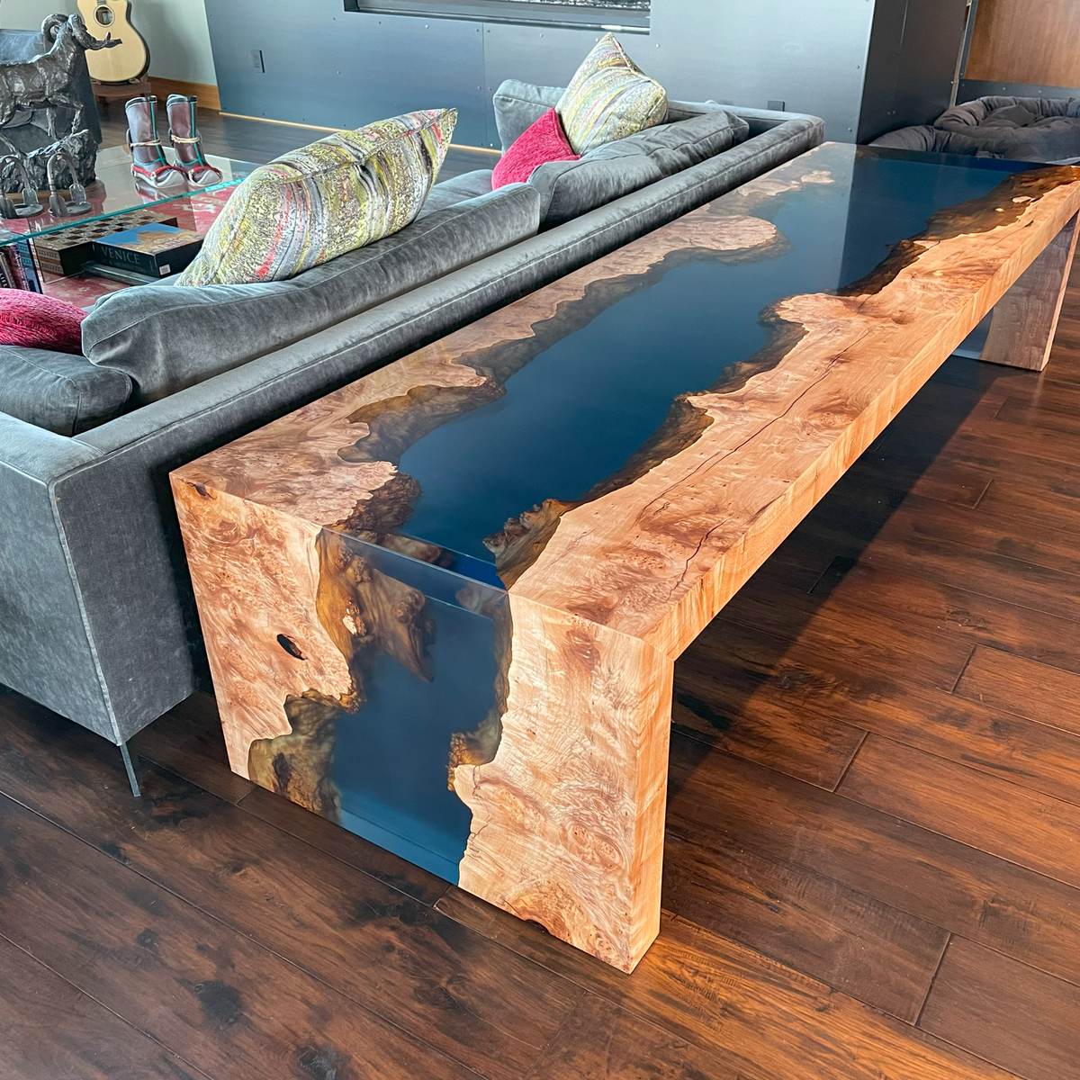 Maple Burl Console Table – Black Forest Wood Co.