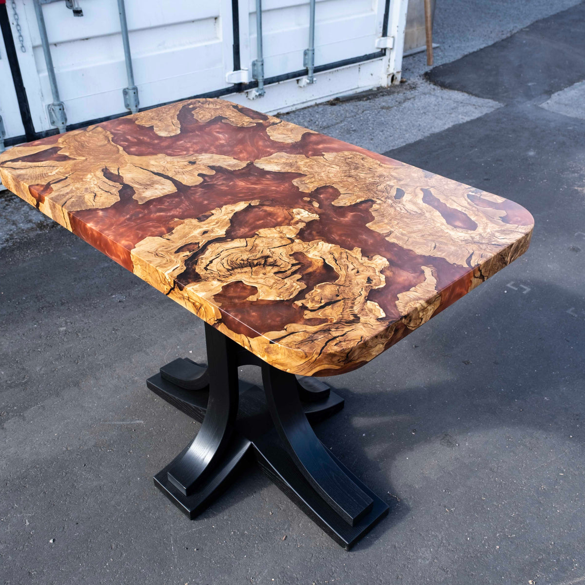 Olive Wood Burl Wine Tasting Table – Black Forest Wood Co.